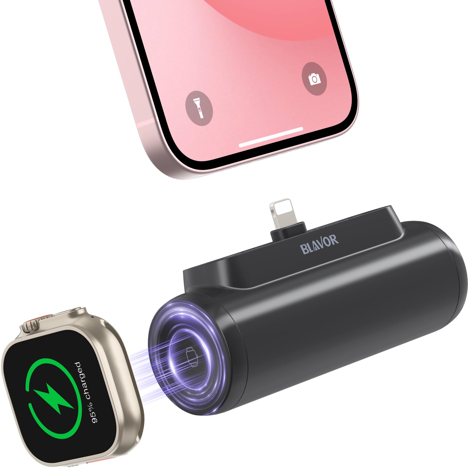 BLAVOR Portable Charger for iPhone, 5000mAh 20W Fast Charging Battery ...
