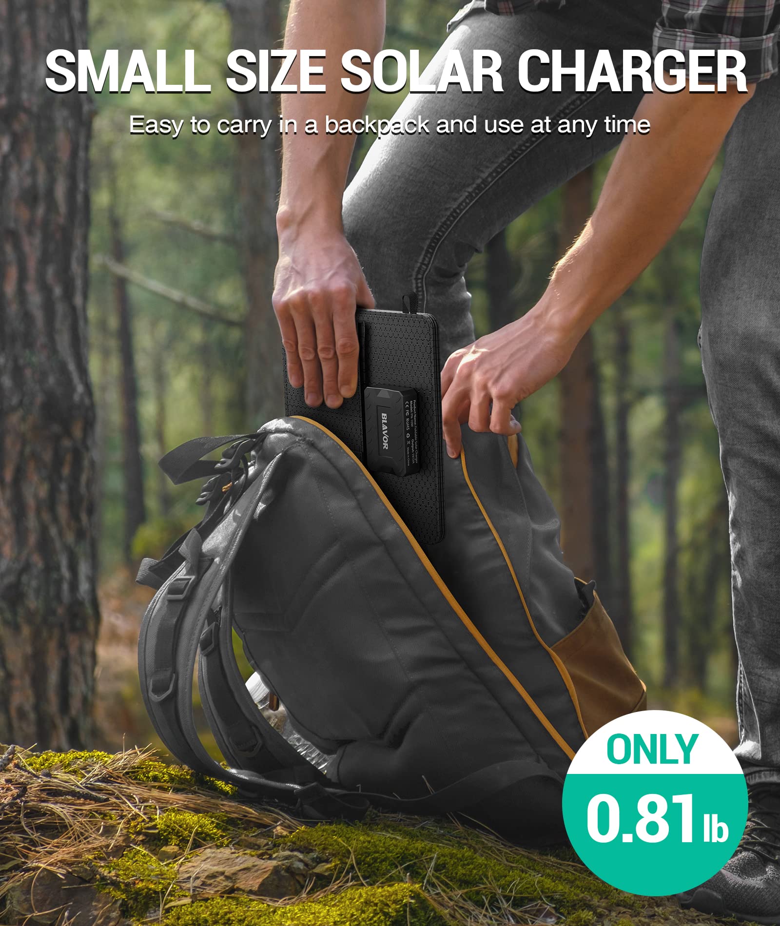 BLAVOR 10W Portable Solar Charger(5V/2A Max), Small Foldable Solar ...